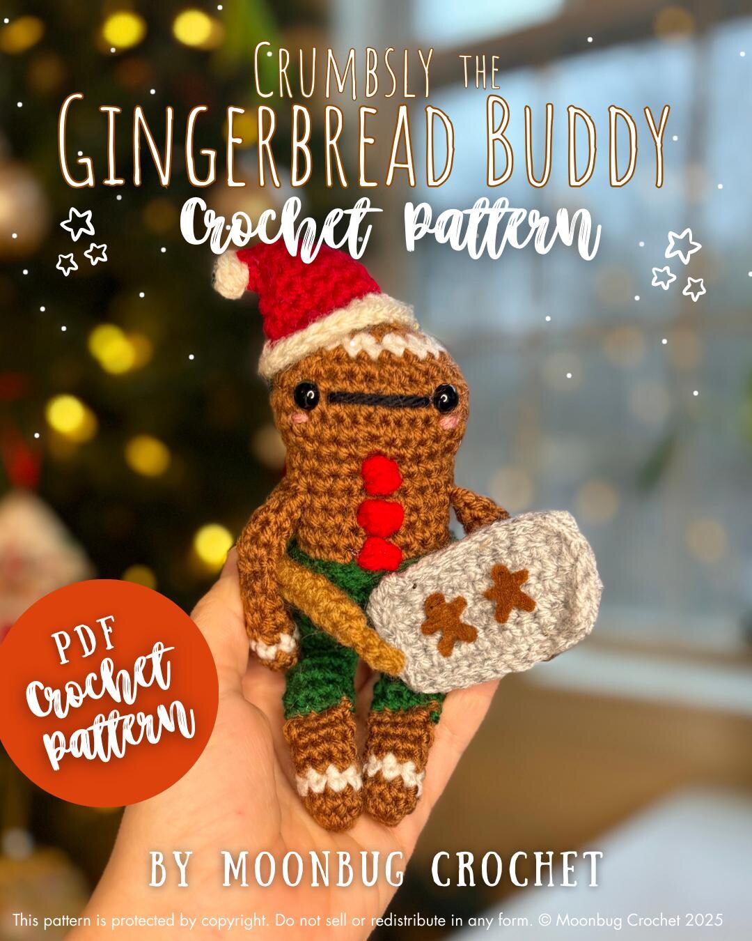 Crumbsly the Christmas Buddy - Crochet Gingerbread Man Pattern - Etsy