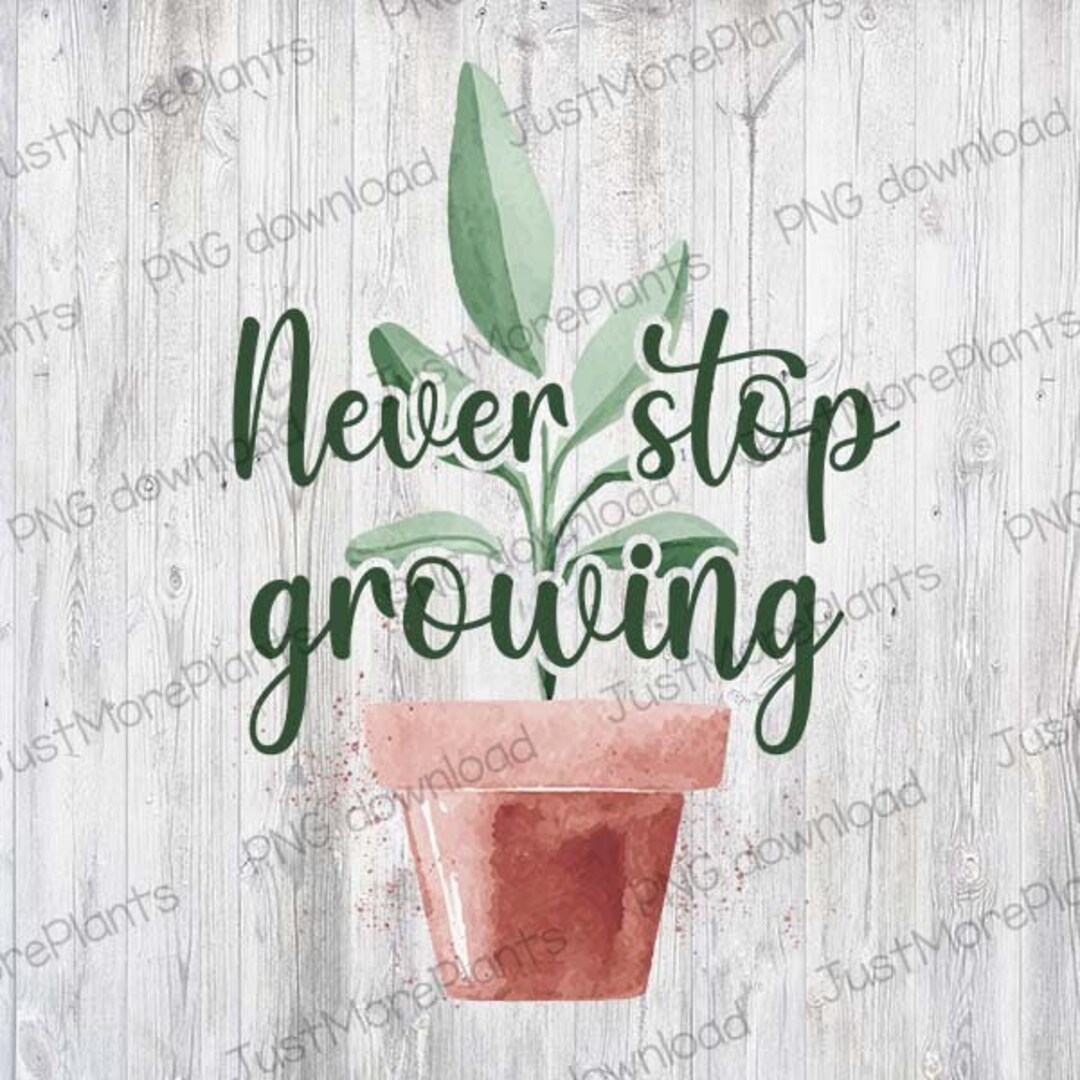 Plant PNG, Never Stop Growing PNG, Plant Gift, Plant Lover, Plant Lover ...