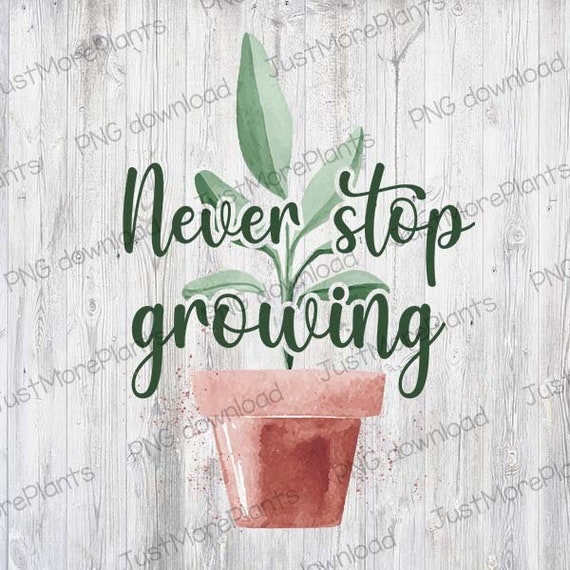 Plant PNG Never Stop Growing PNG Plant Gift Plant Lover - Etsy