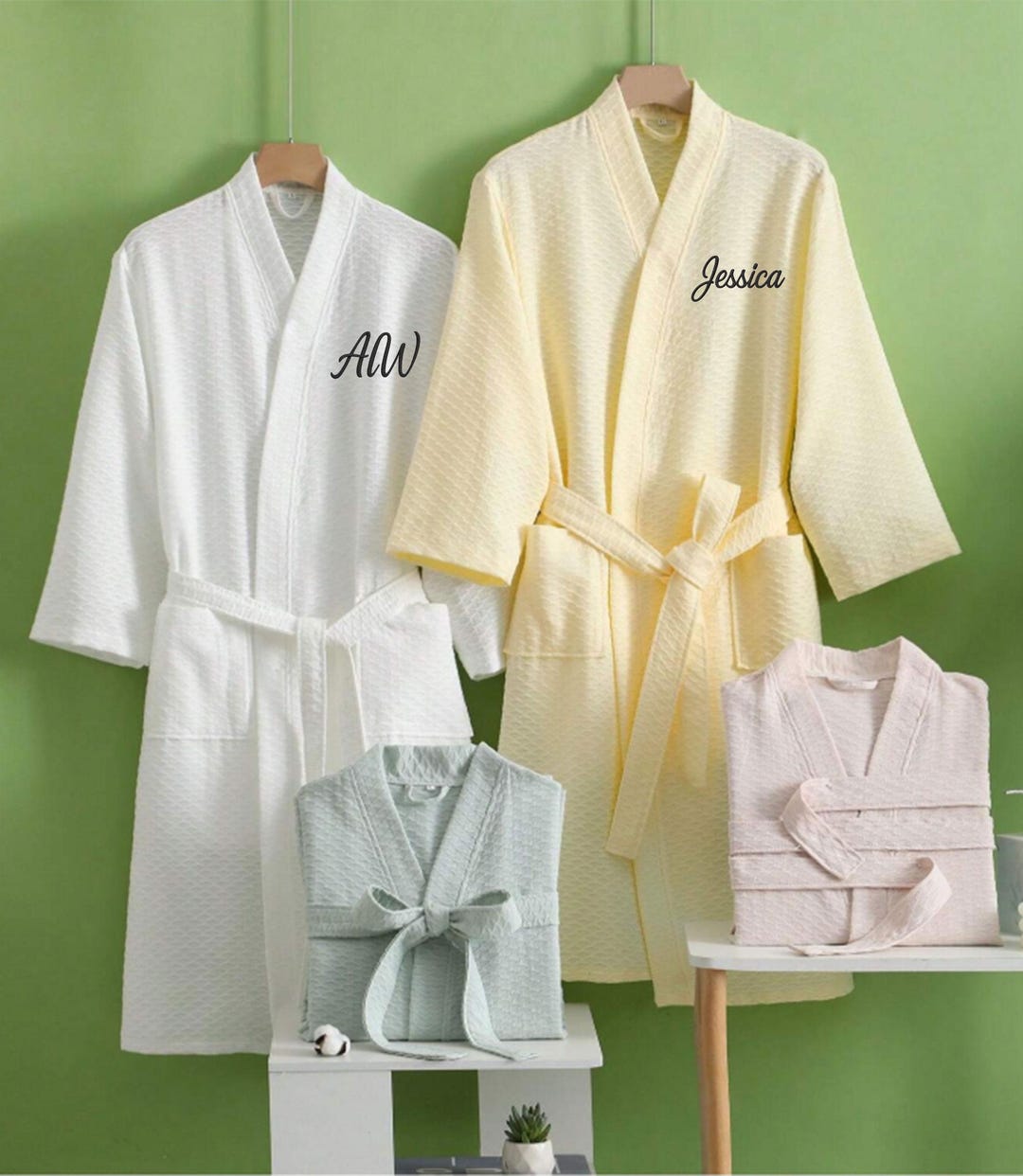 Personalized Women's Monogrammed Waffle Robe, 14 Colors to Choose From ...