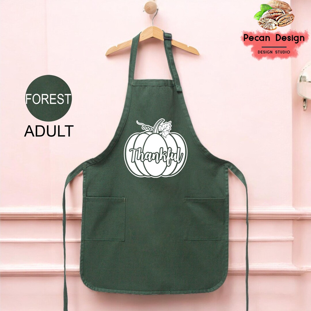 Thanksgiving Apron, Cute Pumpkin Apron Gift Idea, Holiday Apron Gift ...