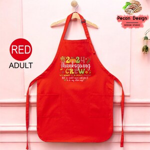 Thanksgiving Crew 2024 Apron Gift, Thanksgiving Kitchen Apron, Family ...
