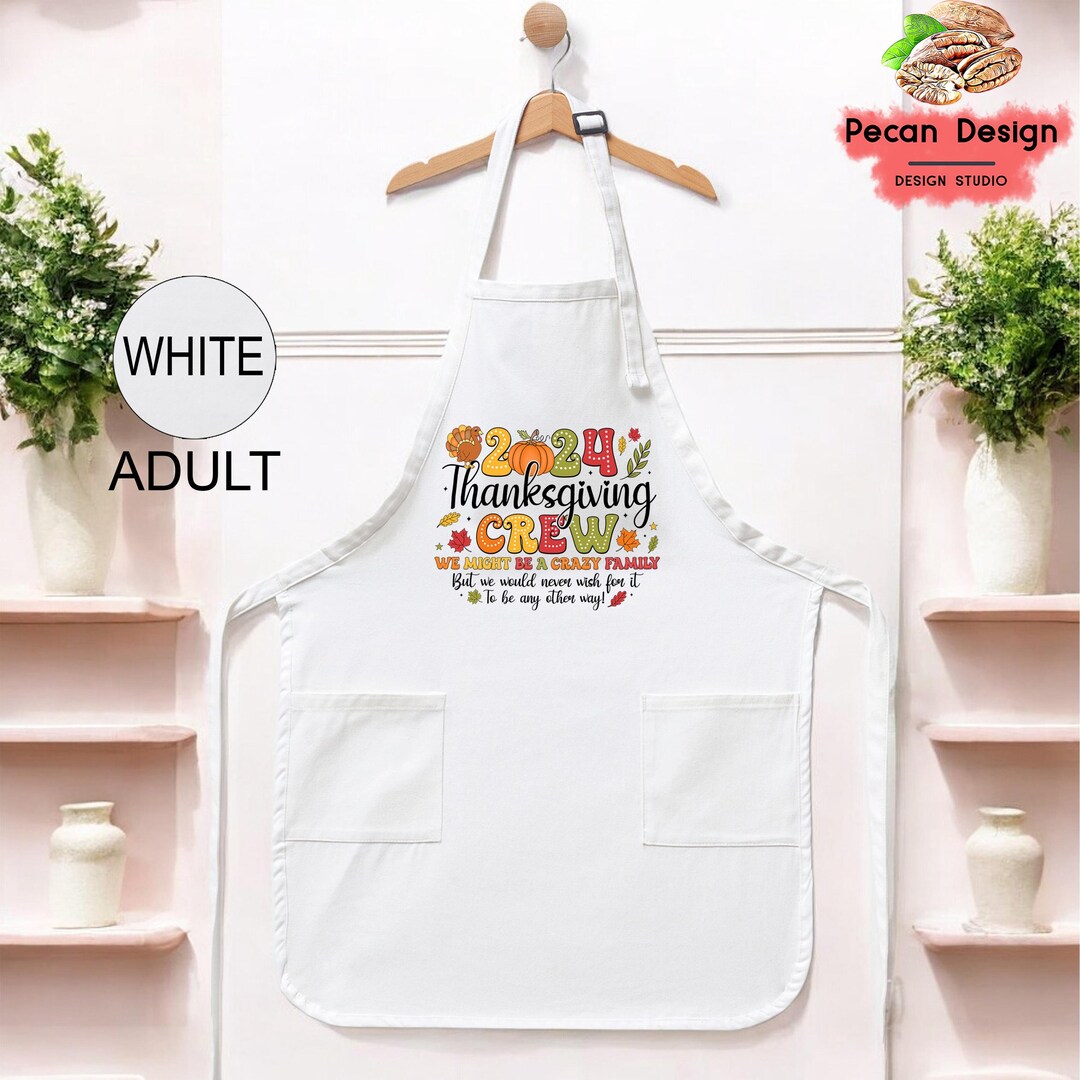 Thanksgiving Crew 2024 Apron Gift, Thanksgiving Kitchen Apron, Family ...