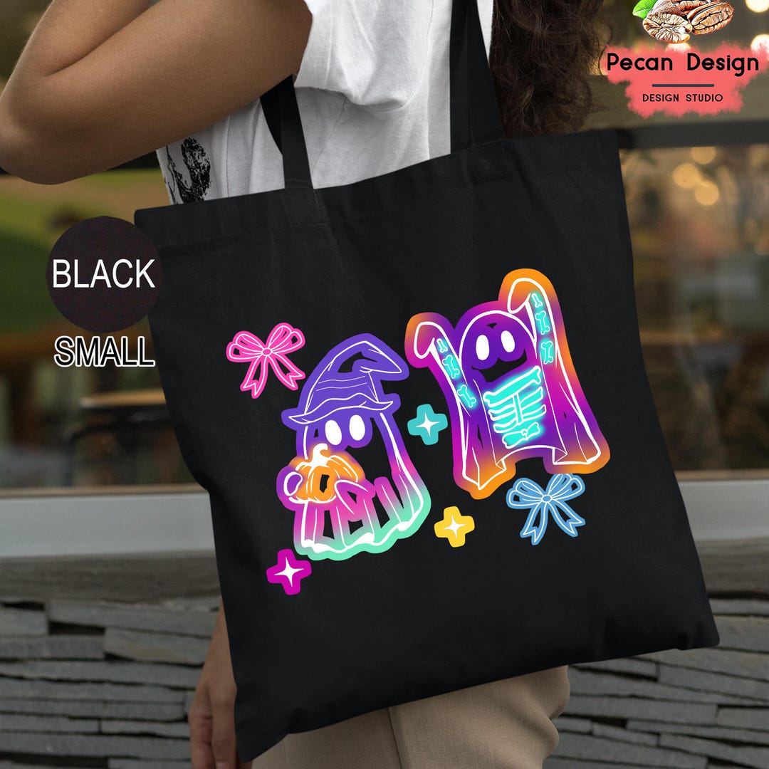 Glow in the Dark Tote Bag Gift, Ghost Halloween Bag, Custom Family ...