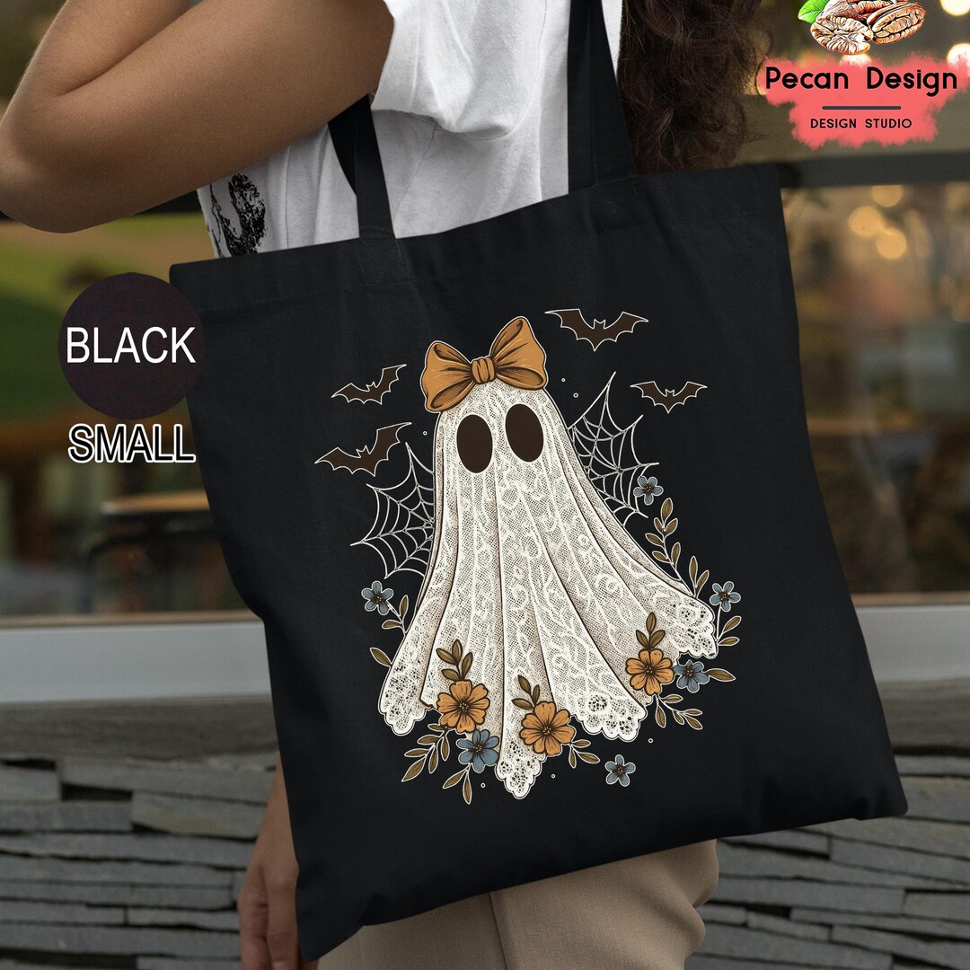 Vintage Lace Ghost Tote Bag, Vintage Halloween Tote Bags Gift Idea ...