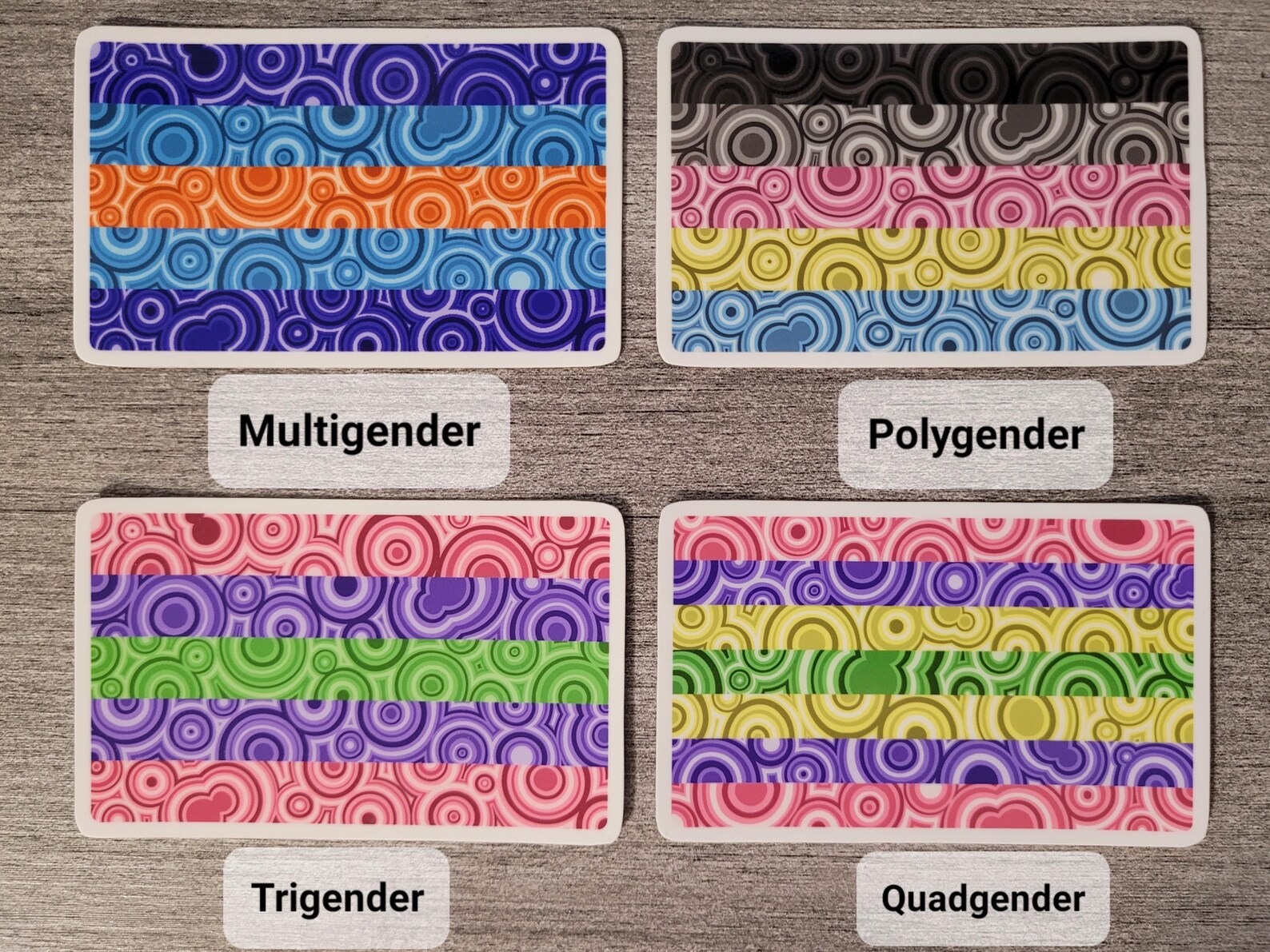 Multigender Pride Stickers & Magnets: Genderfluid, Genderflux, Bigender ...