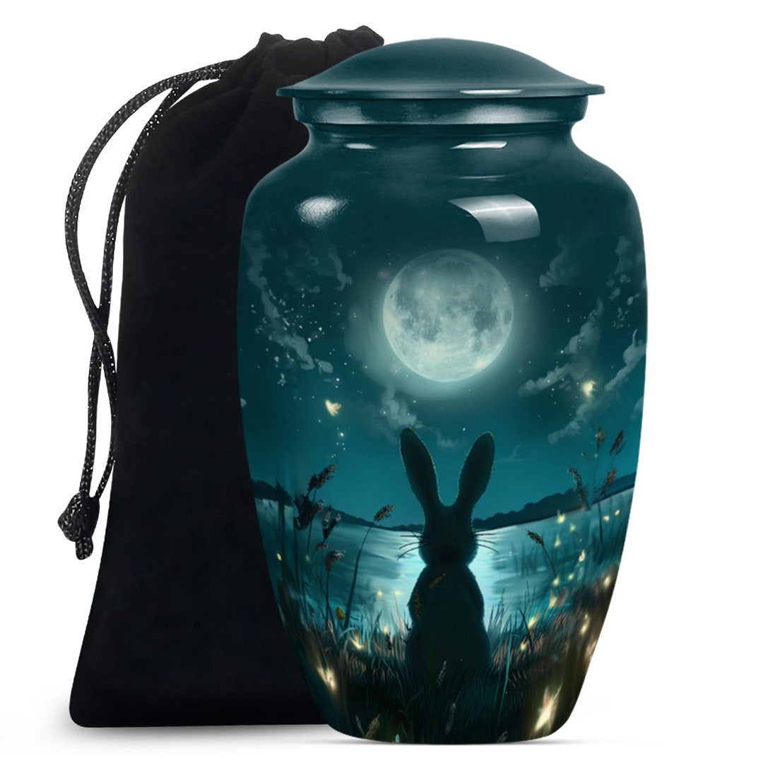 Moonlight Rabbit Urns for Human Ashes, Funeral Keepsake Urn for Adults ...