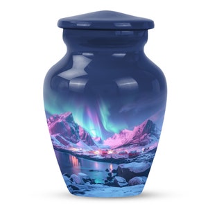 Aurora Borealis Urn for Human Ashes, Decorative Northern Lights Urn ...