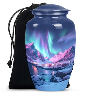 Aurora Borealis Urn for Human Ashes, Decorative Northern Lights Urn ...