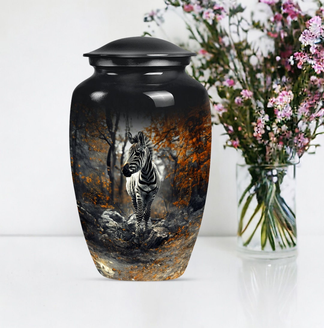 Zebra at Forest Memorial Keepsake Urns for Human Ashes, Funeral Burial ...