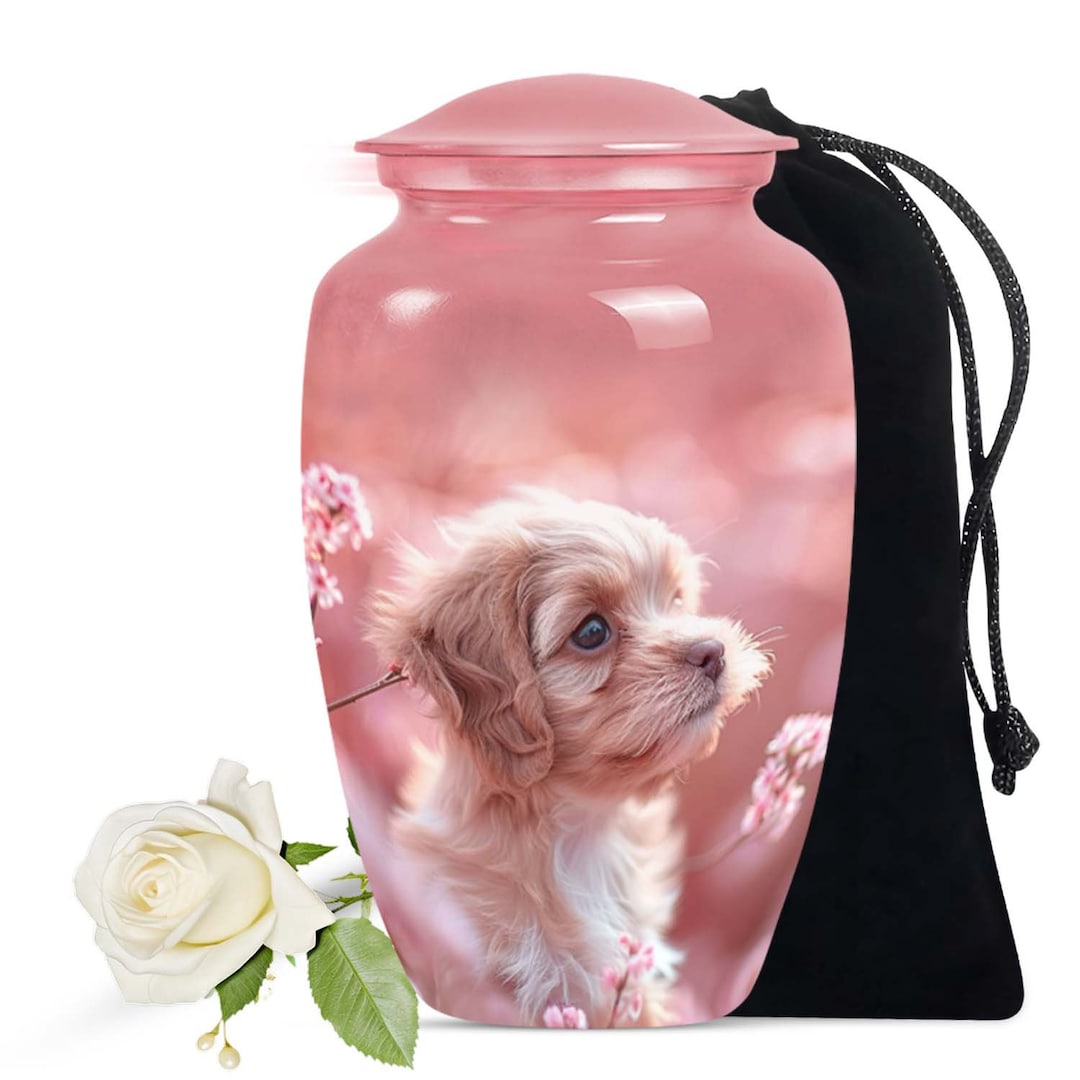 Dog Urn Large Pink Urn for Ashes 10 Inch Funeral Urn for Human Ashes ...