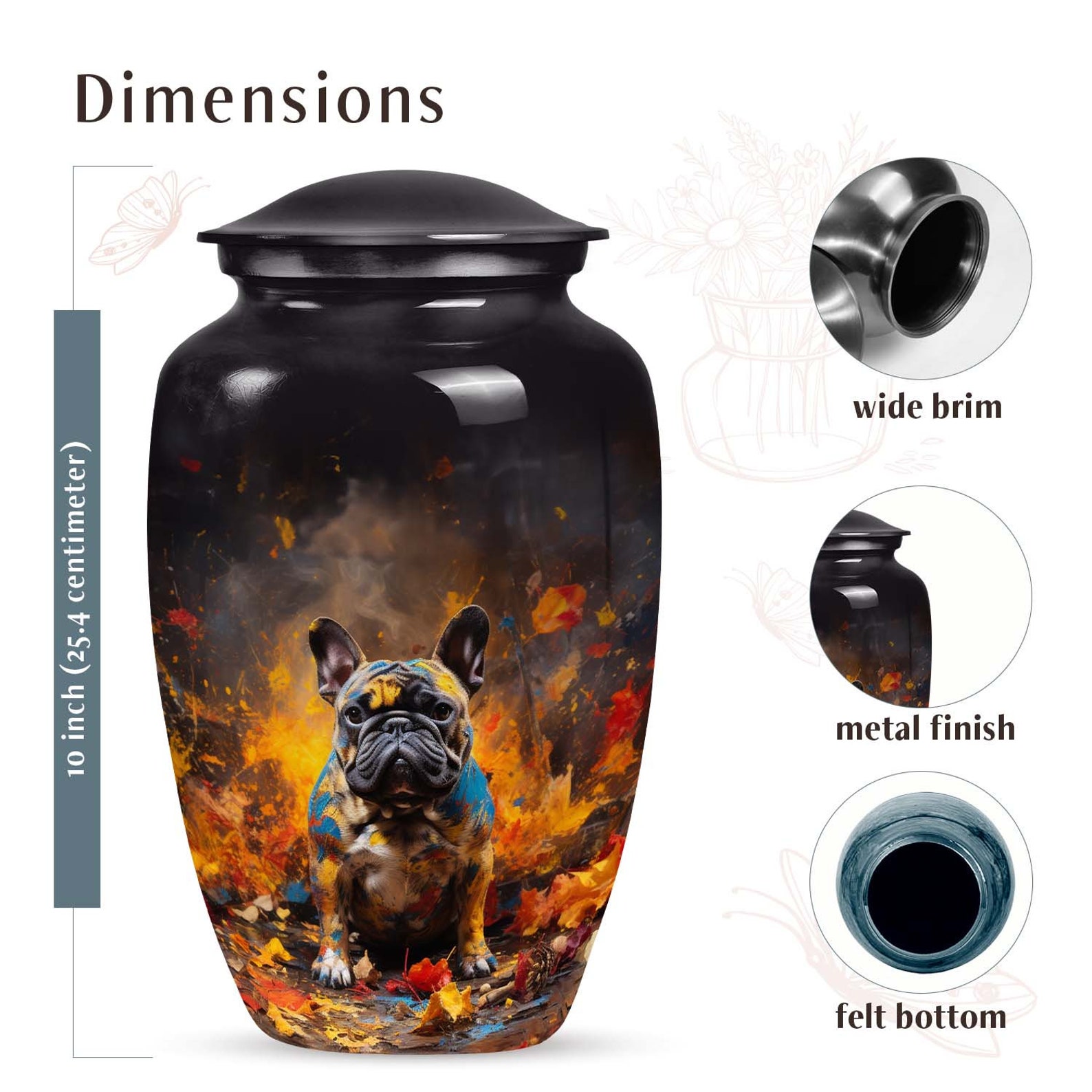 Custom Bulldog Urn for Bruno, Dog Ashes Keepsake, Personalized Pet Urns ...