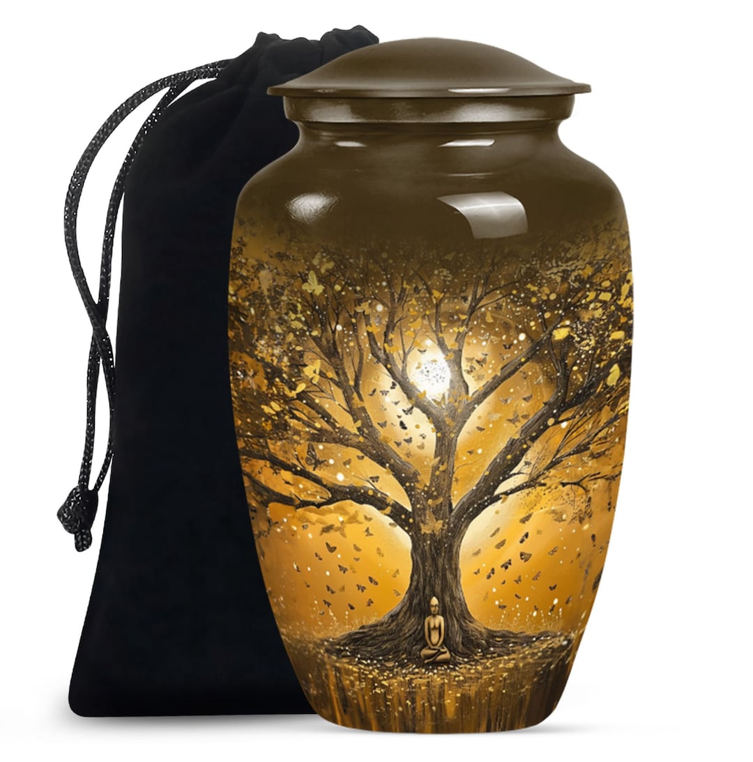 Golden Tree of Life Cremation Urn: Unique Memorial Urn for Human Ashes ...