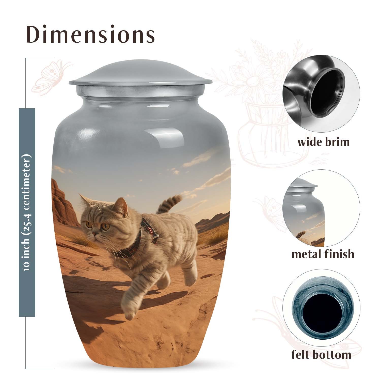 Customizable Cat Urn for Ashes Personalized Pet Memorial Urn 1-200 ...