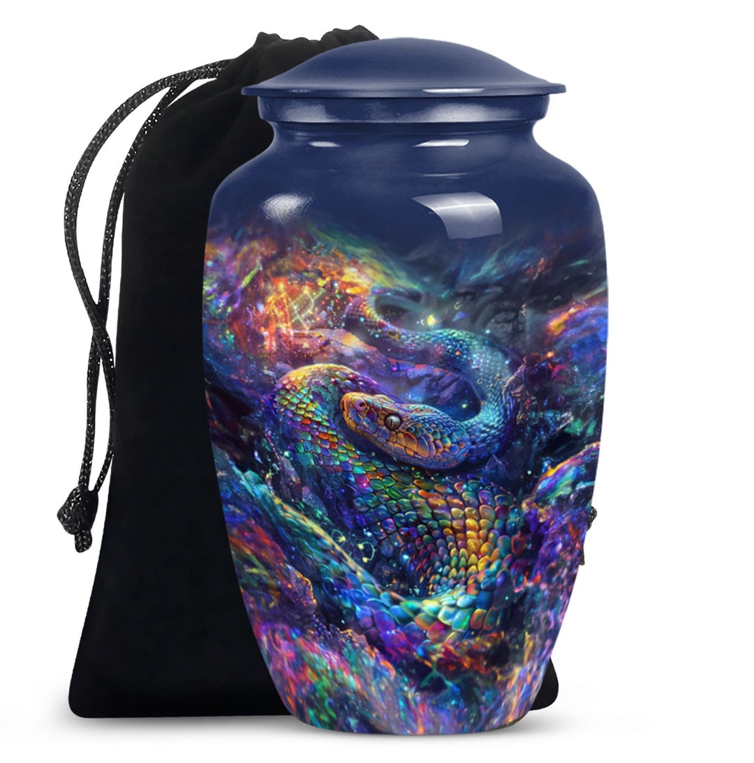 Colorful Galaxy Snake Aluminum Cremation Urn Decorative Customizable ...