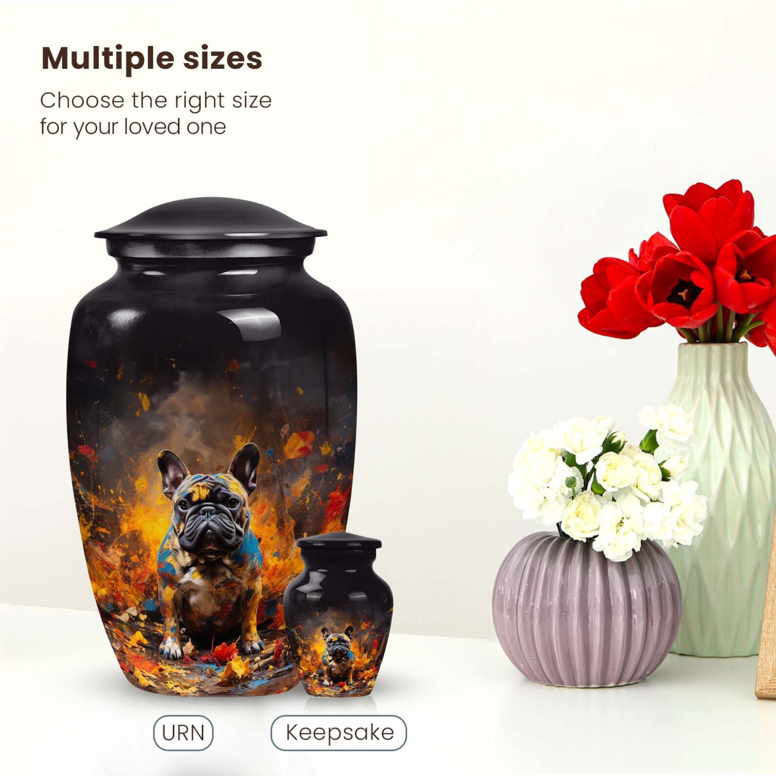 Custom Bulldog Urn for Bruno, Dog Ashes Keepsake, Personalized Pet Urns ...