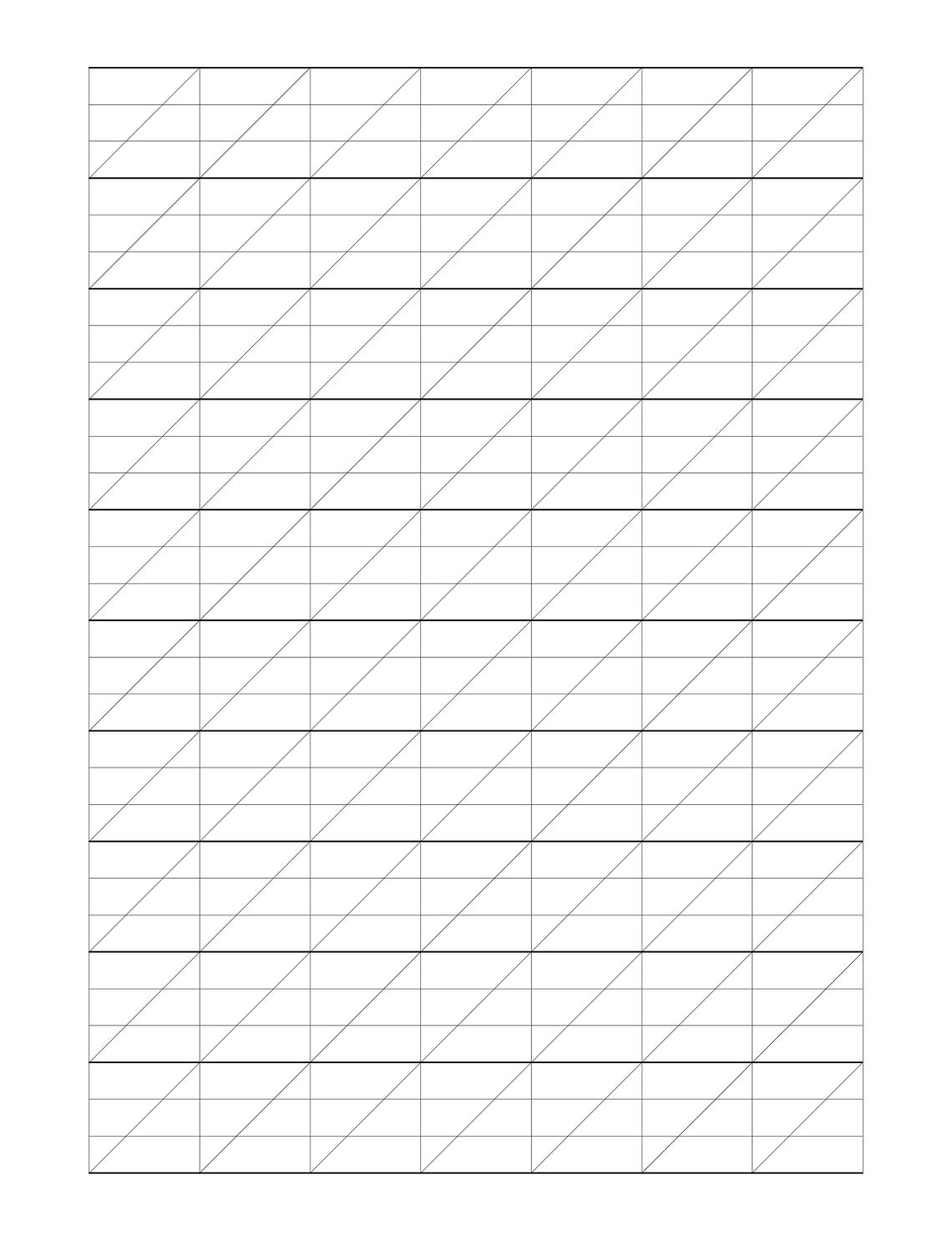 Self-study Calligraphy Handwriting Paper 8.5 X 11 Printable Download ...