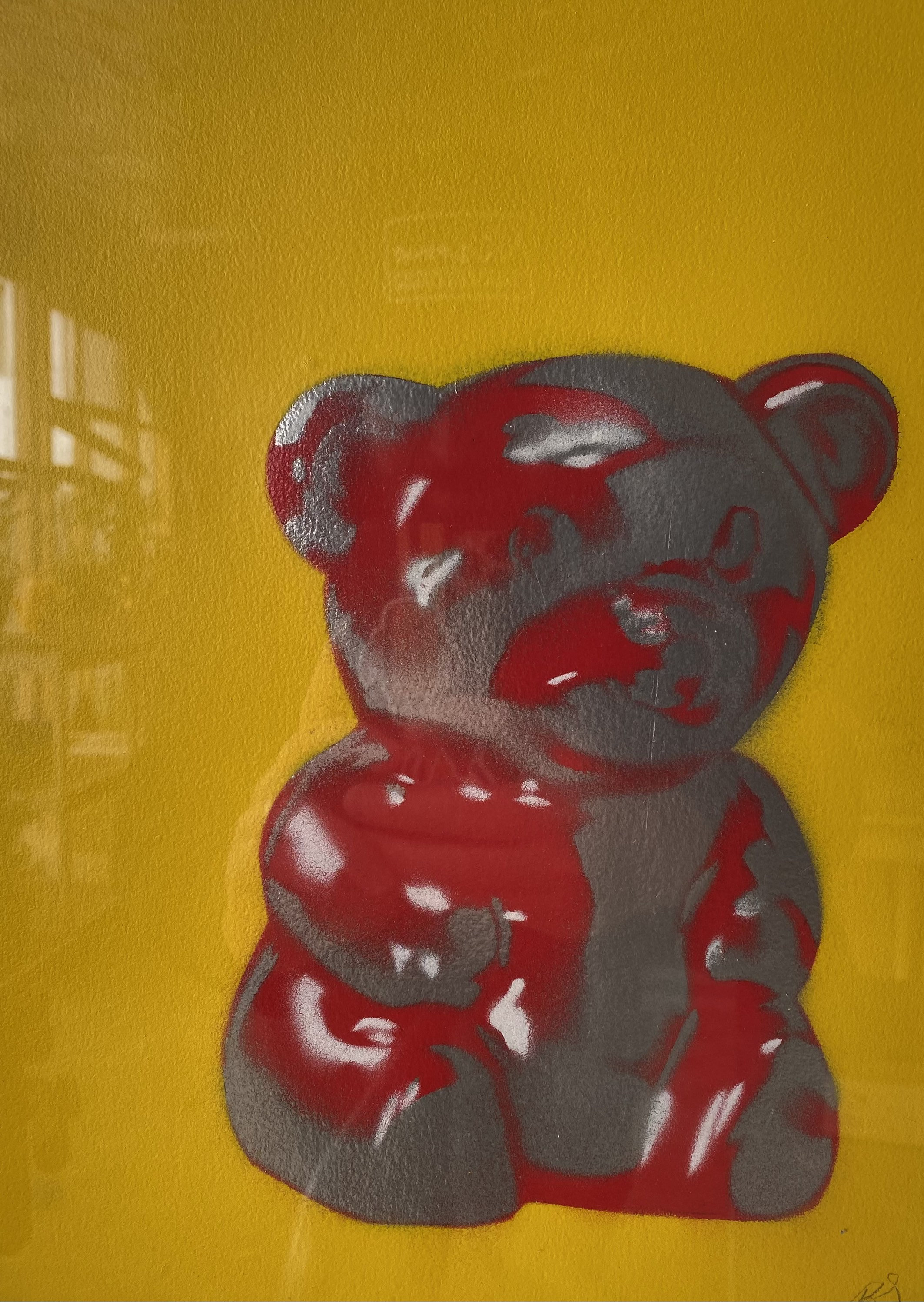 Graffiti Red Gummy Bear With Gold Red Yellow Graffiti Chaos Frame