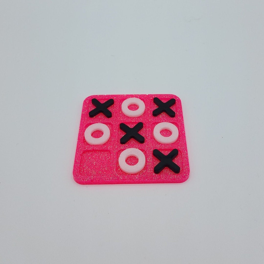 Mini Hot Pink Tic-tac-toe Set (glows in UV Light) With Black X's and ...