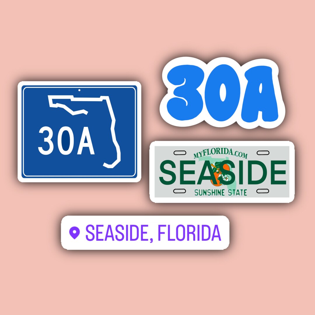 Seaside Florida Sticker Pack - Waterproof Stickers - 30A - Seaside - Etsy