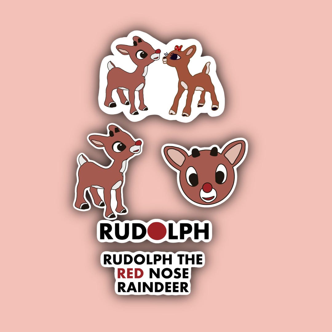 Rudolph Inspired Sticker Pack - Waterproof Stickers - Rudolph and ...