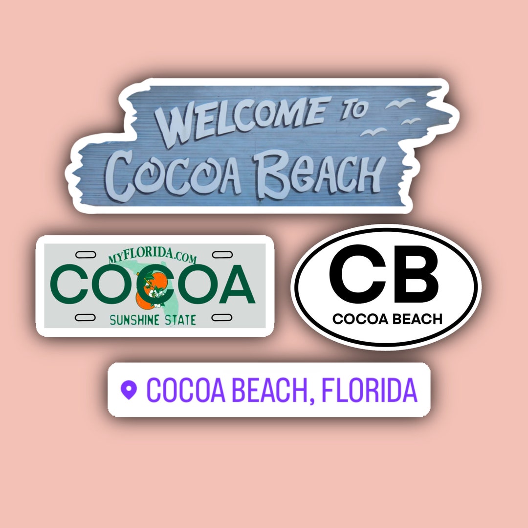 Cocoa Beach Sticker Pack - Waterproof Stickers - Florida - Welcome Sign ...
