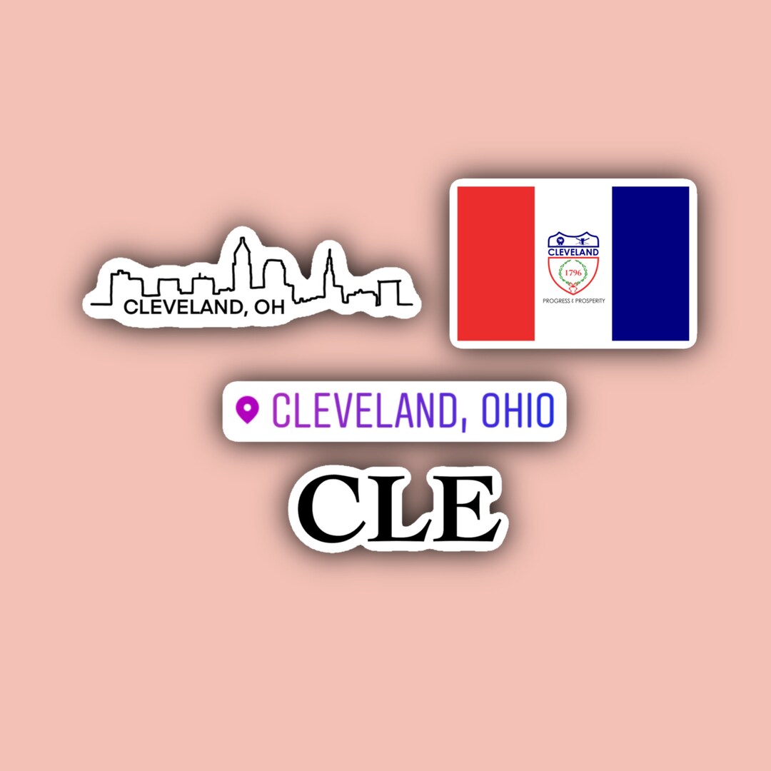 Cleveland Sticker Pack - CLE - Cleveland Flag - Waterproof - Skyline ...