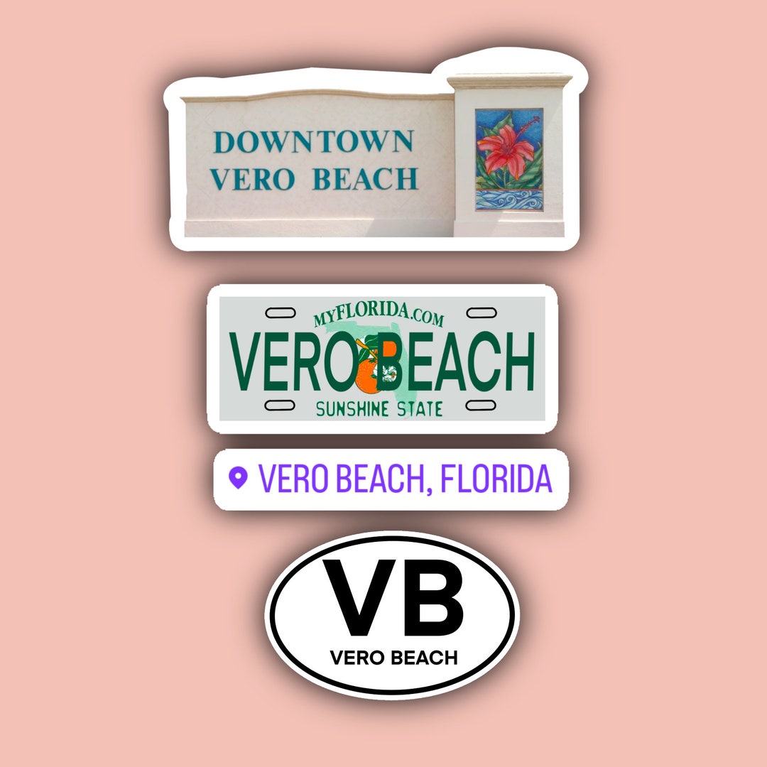 Vero Beach Sticker Pack - Waterproof Stickers - Florida Stickers ...