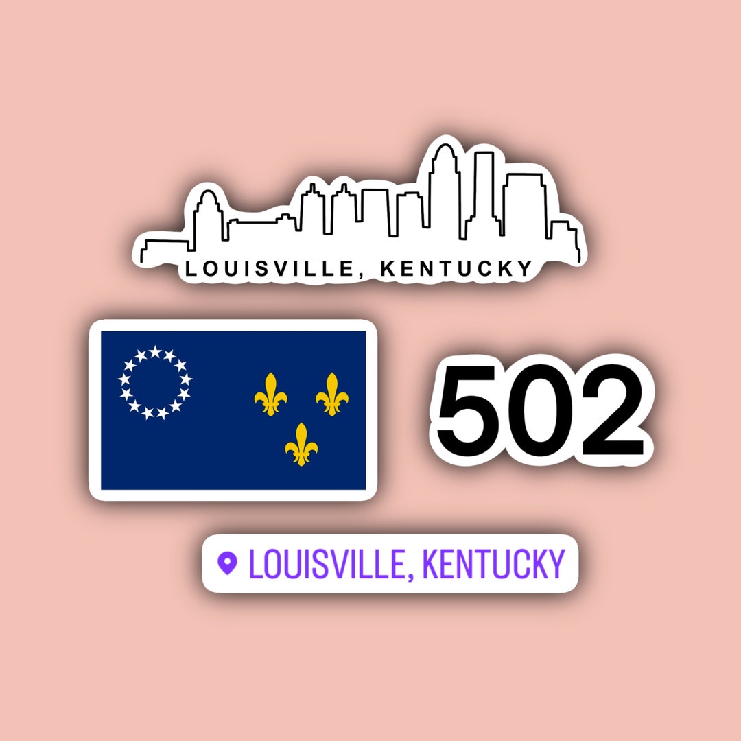 Louisville Kentucky Sticker Pack - Kentucky Stickers - Skyline - Flag ...