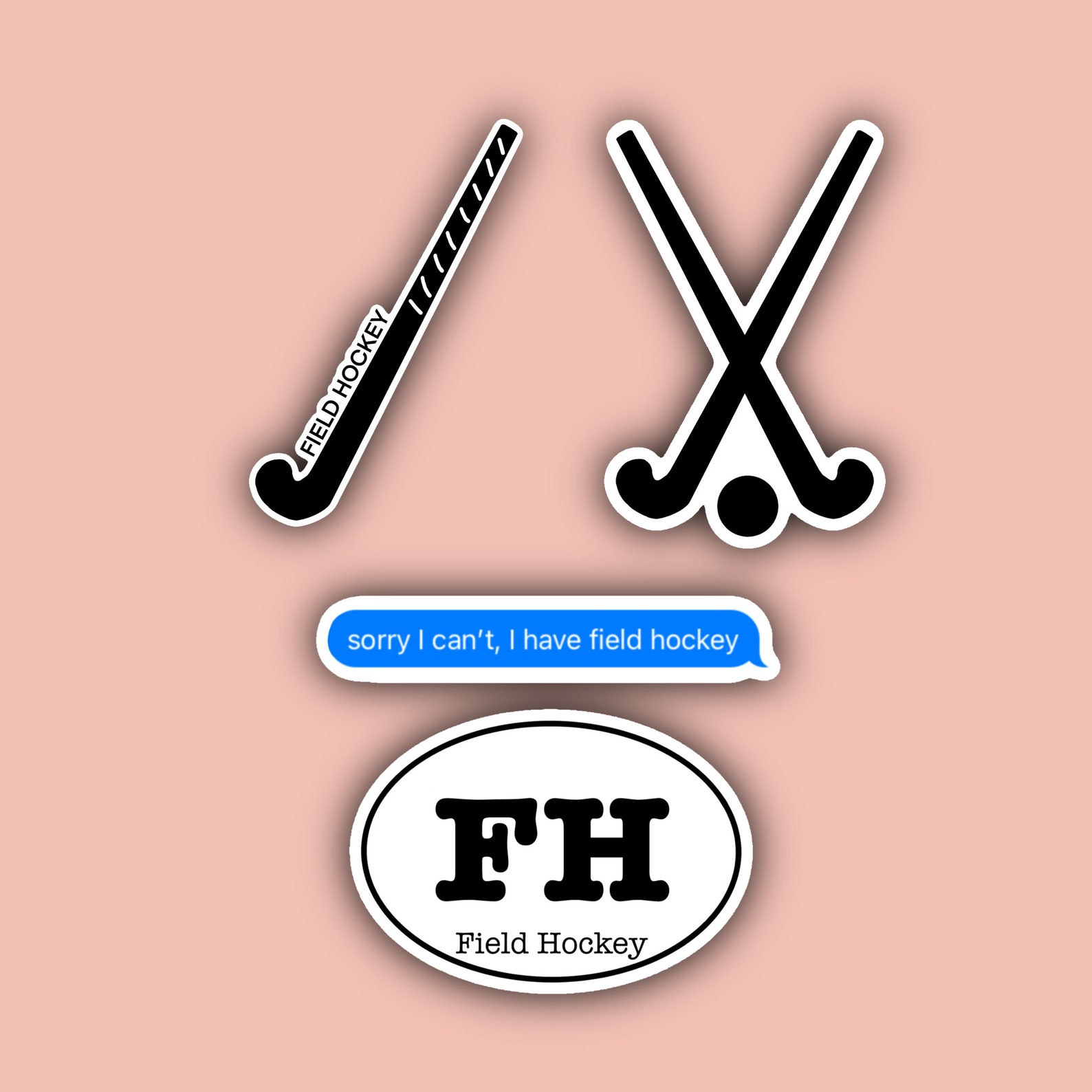 Field Hockey Sticker Pack Field Hockey Sticks Text - Etsy