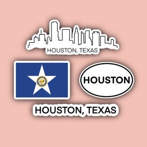 Houston Texas Sticker Pack - Houston TX Stickers - Skyline - Flag ...