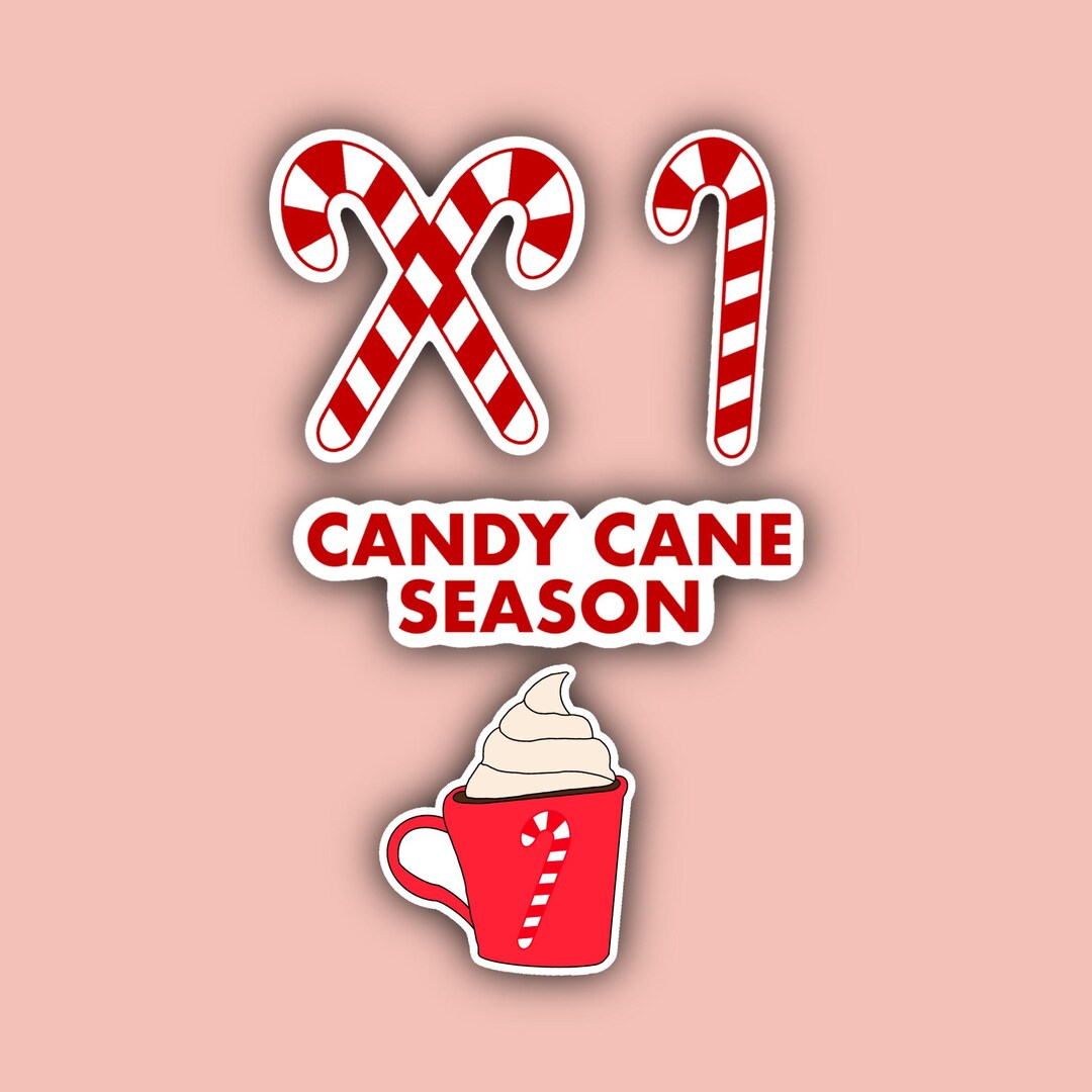 Candy Cane Sticker Pack - Waterproof Christmas Stickers - Etsy
