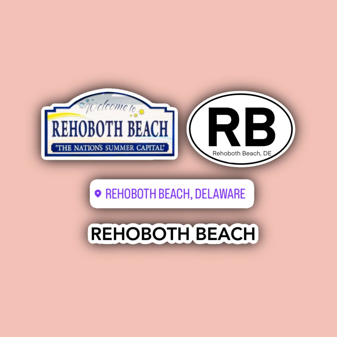 Rehoboth Beach Delaware Sticker Pack - Welcome Sign - RB - Geotag ...