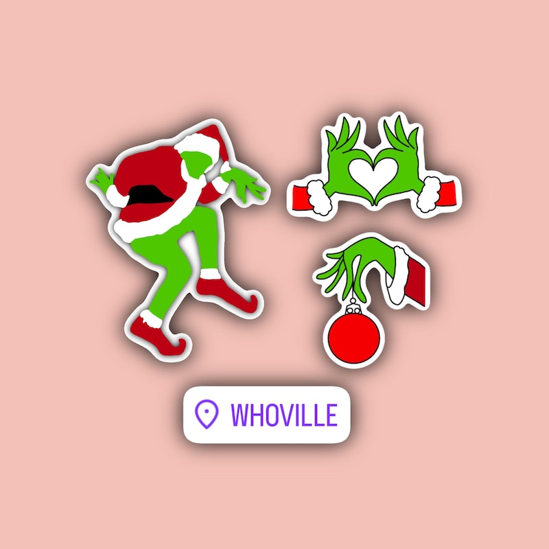 The Grinch Stickers - Etsy