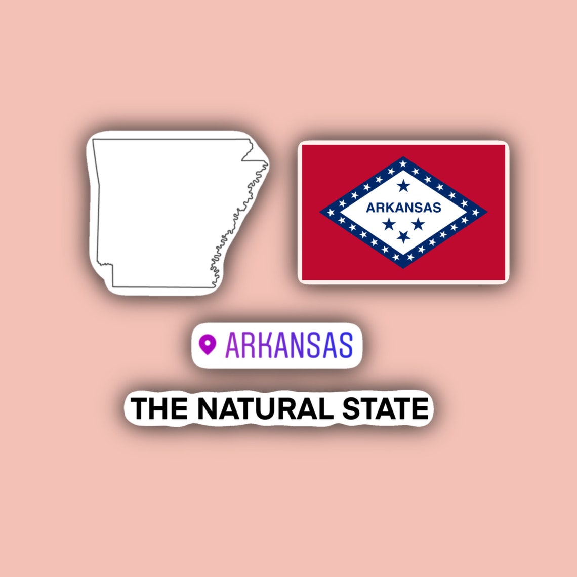 Arkansa Sticker Pack Little Rock Arkansa Sticker AK | Etsy