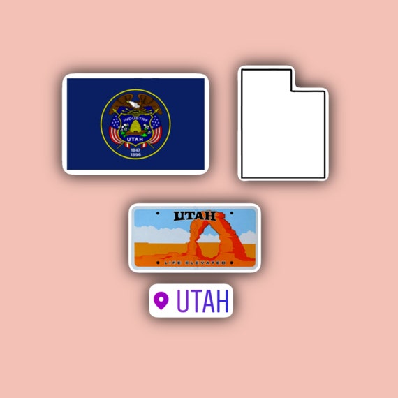 Utah Sticker Pack Utah License Plate Utah Flag Welcome | Etsy