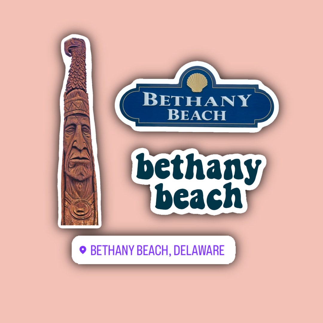 Bethany Beach Sticker Pack - Delaware Beaches Stickers - 302 - Bethany ...