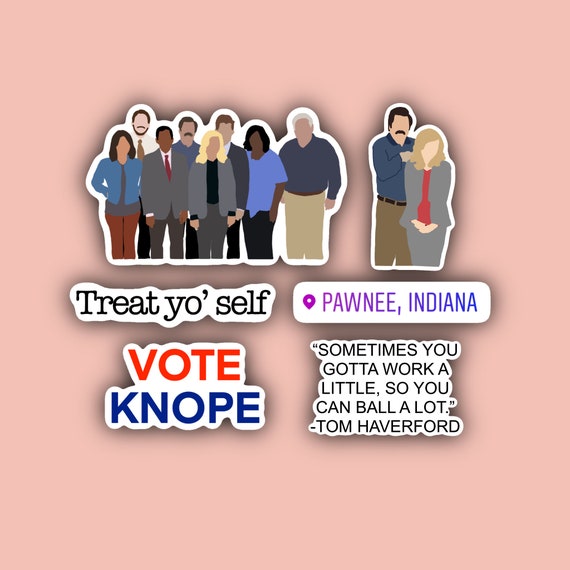 Parks and Rec Sticker Pack Waterproof Leslie and Ron | Etsy