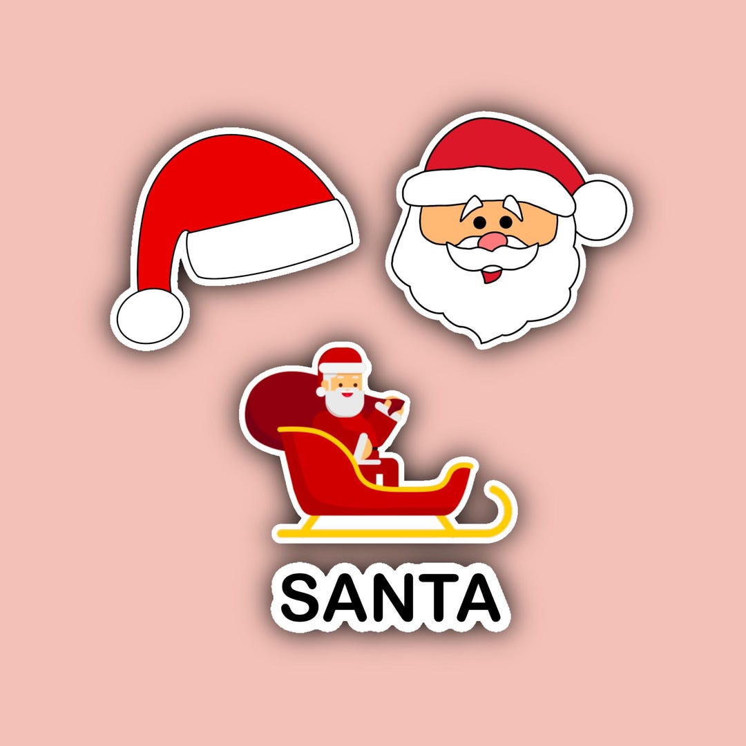 Santa Sticker Pack - Waterproof Christmas Stickers - Santa - Santa's ...