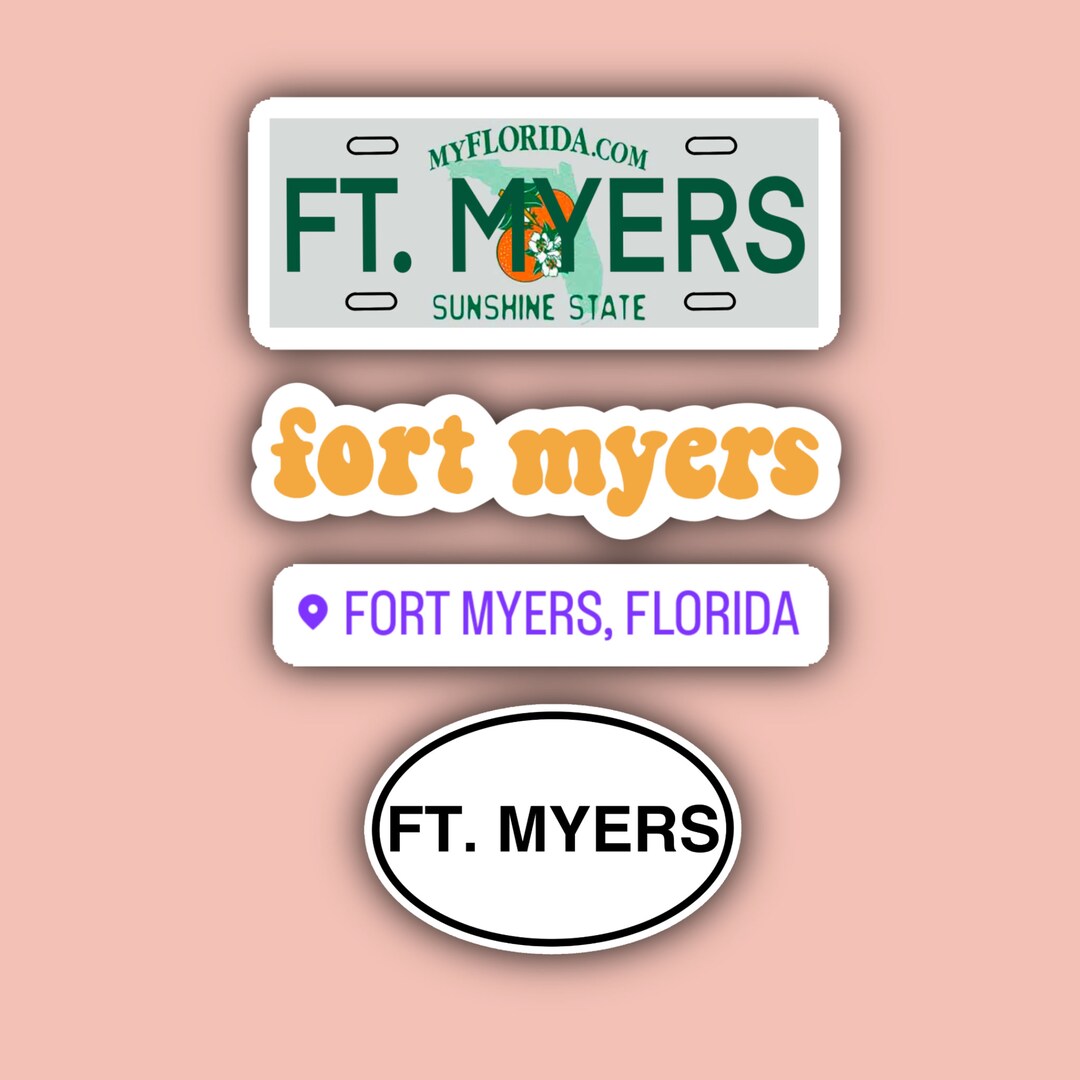 Fort Myers Florida Sticker Pack - Waterproof Florida Stickers - FL ...