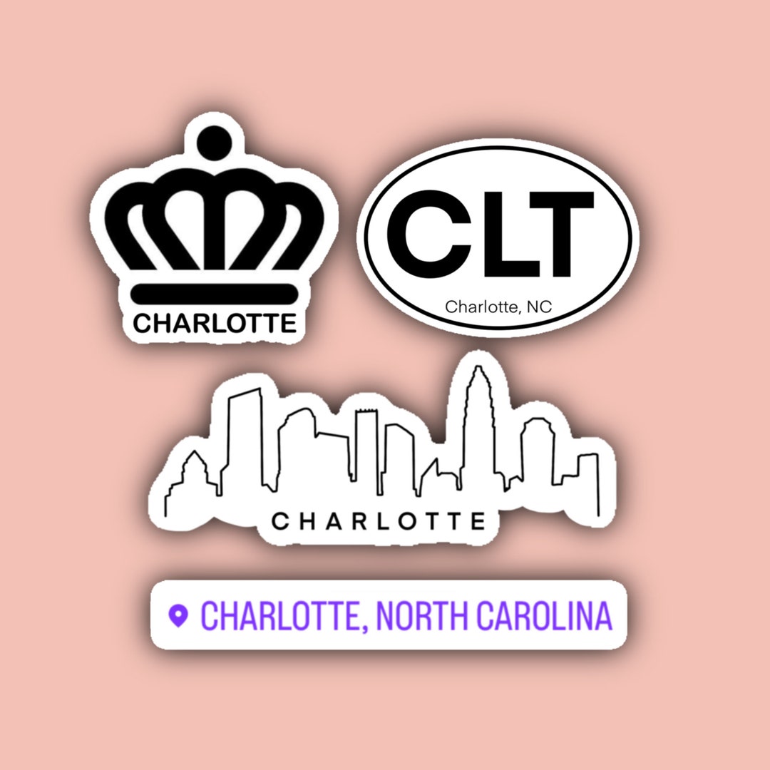 Charlotte North Carolina Sticker Pack - Charlotte, NC Stickers - Queen ...