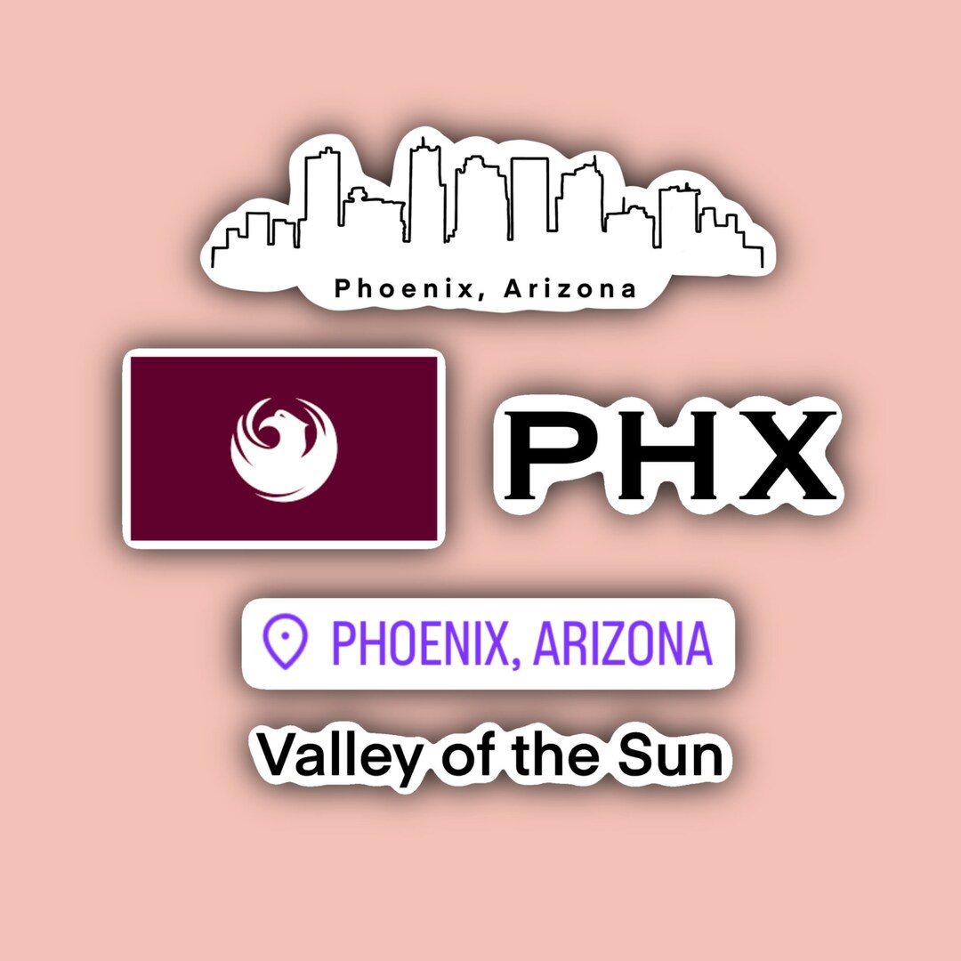 Phoenix Arizona Sticker Pack AZ Stickers Valley of the Sun Skyline Flag ...