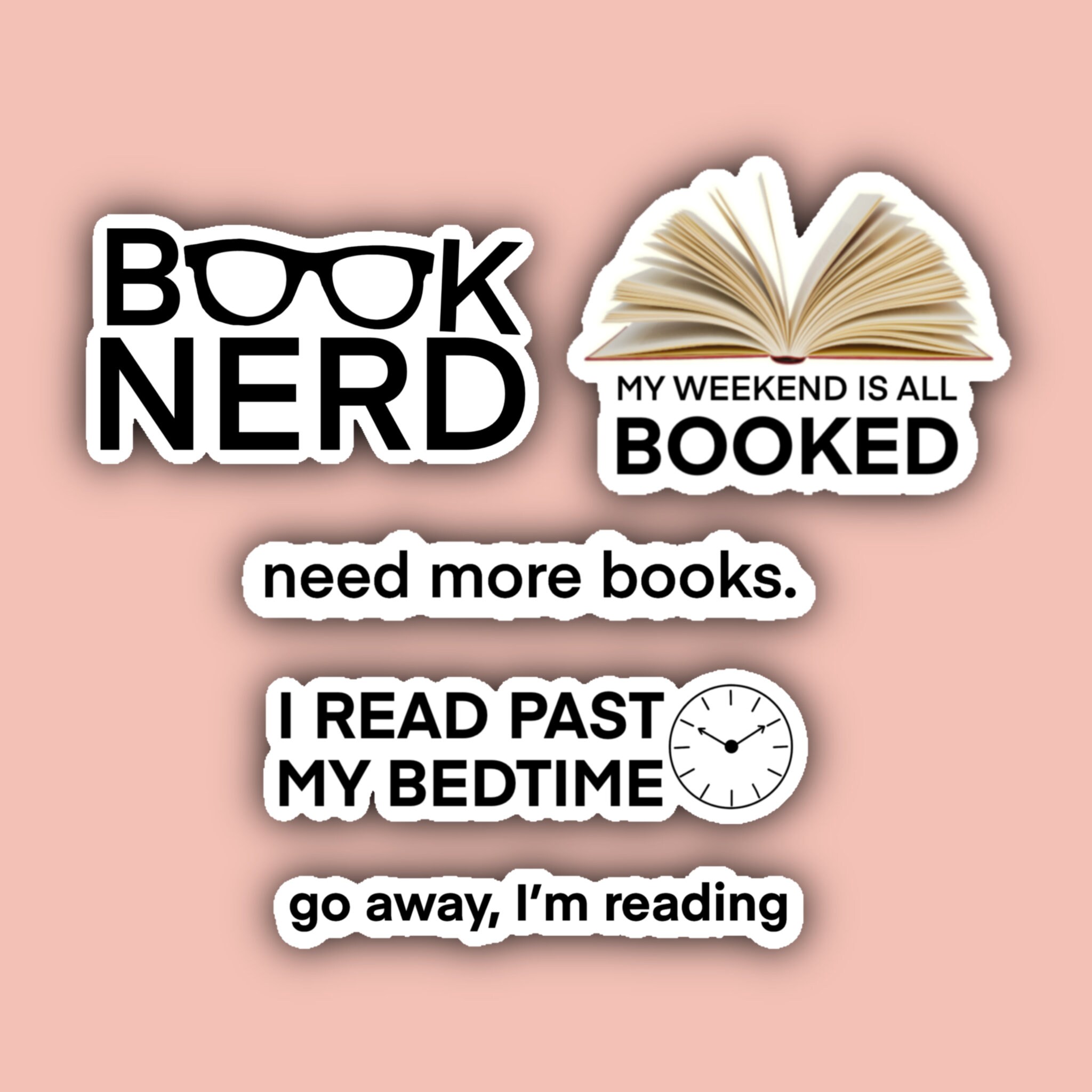 Reading/books Sticker Pack Read Book Stickers - Etsy