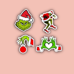 The Grinch Sticker Pack Christmas Stickers Stocking Stuffer - Etsy