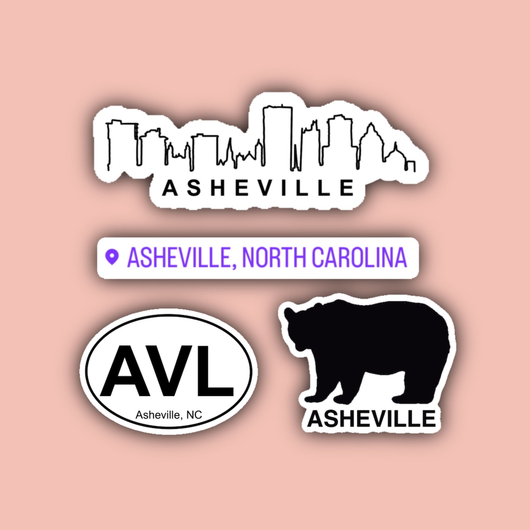 Asheville North Carolina Sticker Pack - NC Stickers - Asheville - Bear ...