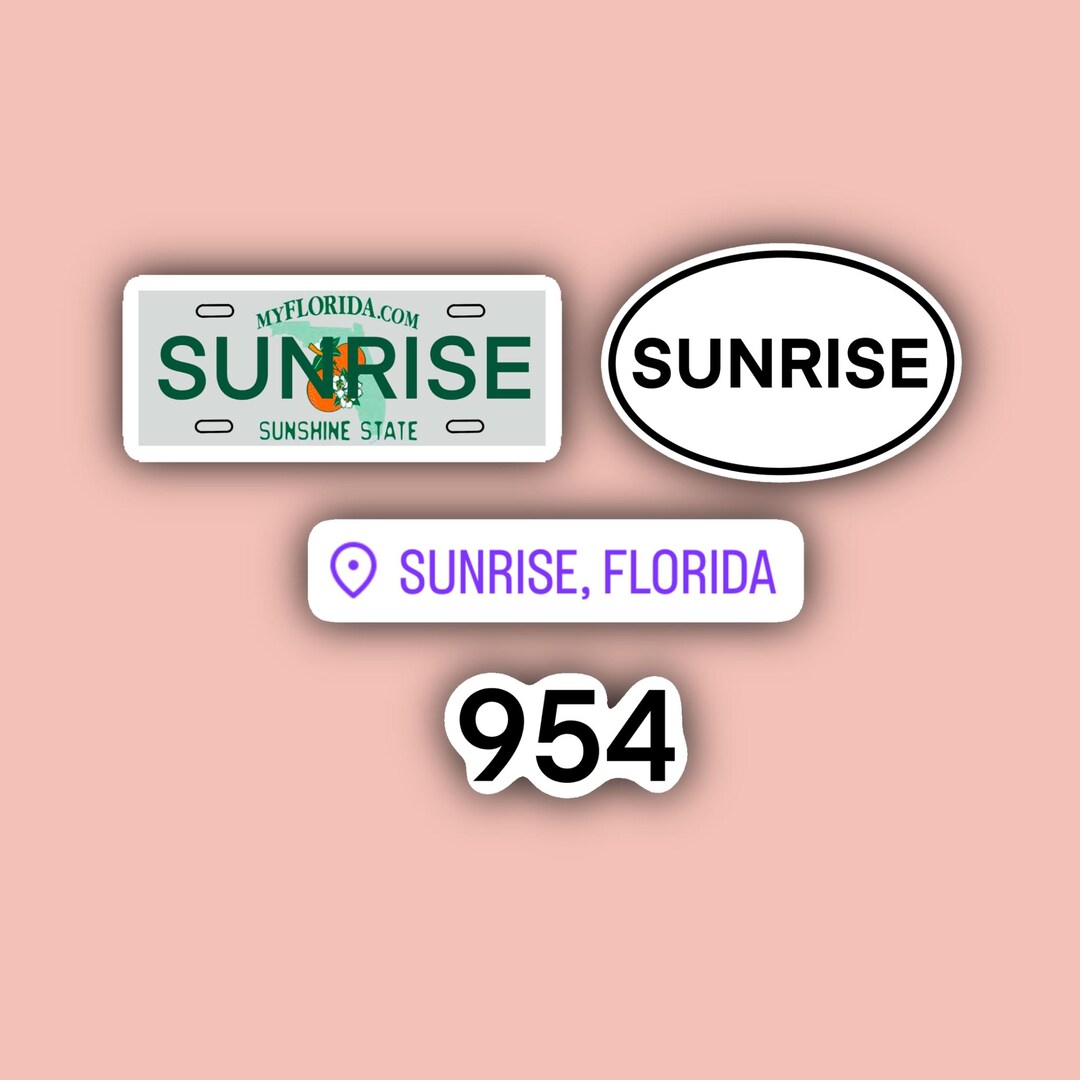 Sunrise Florida Sticker Pack - Waterproof Stickers - Etsy