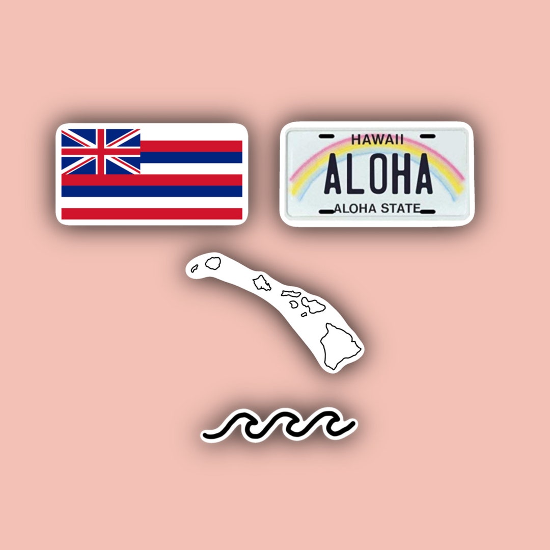 Hawaii Sticker Pack - Hawaii - Stickers - Hawaii License Plate - Hawaii ...