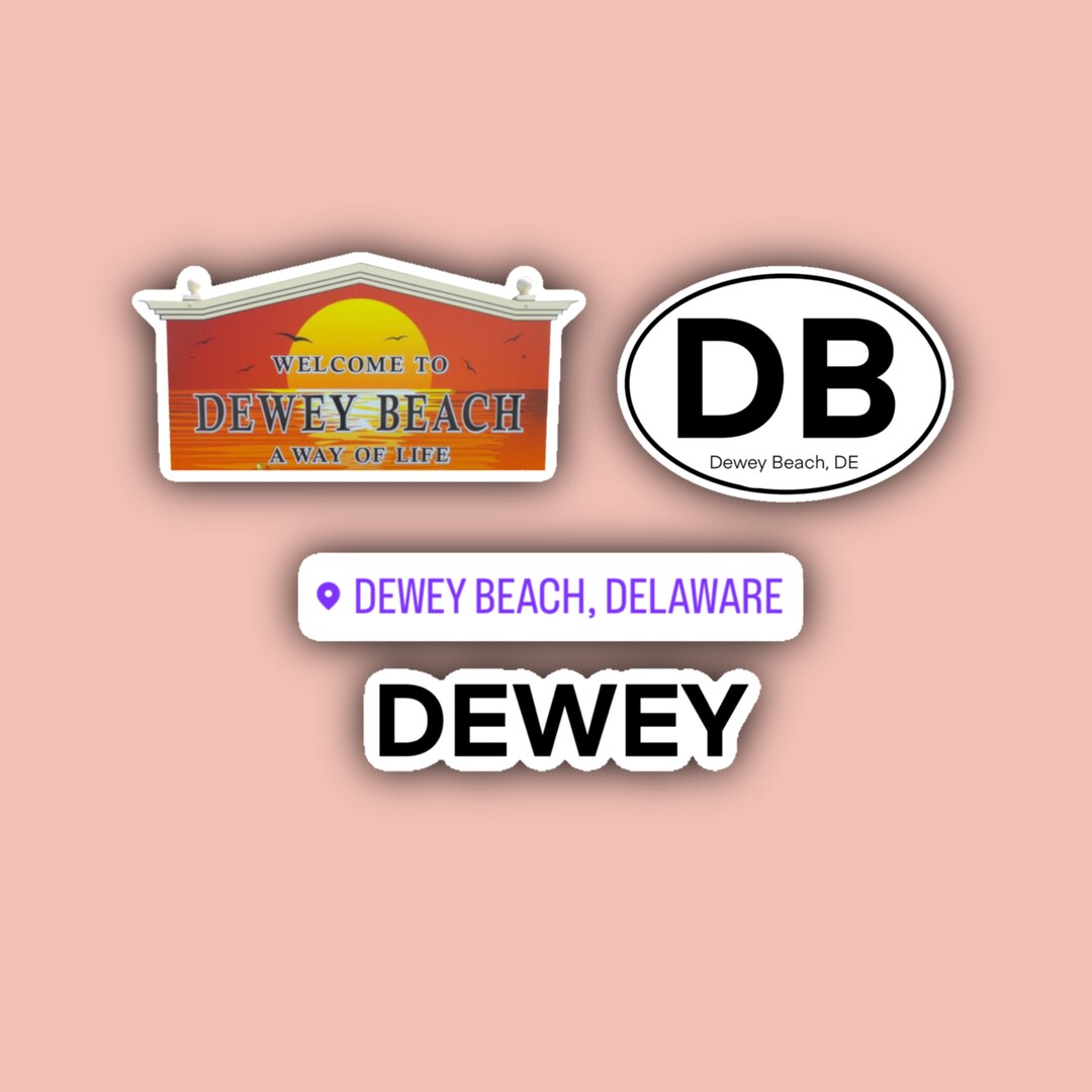 Dewey Beach Sticker Pack - Dewey Stickers - Welcome Sign - DB - Geotag - Etsy