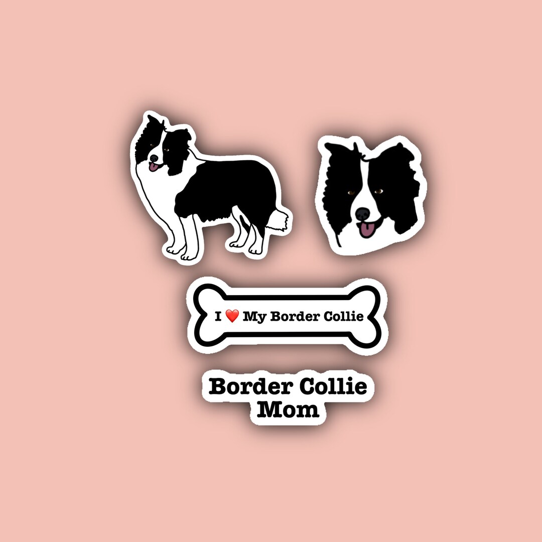 Border Collie Sticker Pack - Border Collie Head, I Love My Border ...