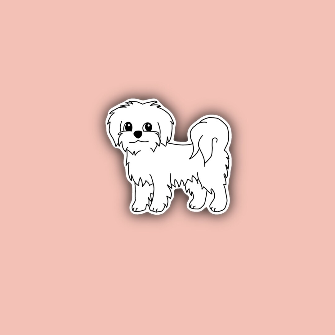 Maltese Sticker - 3" X 3" Sticker - Waterproof Sticker - Laptop Sticker ...